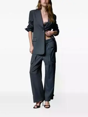 Liu Jo Flannel Cargo Pants With Belted Waist