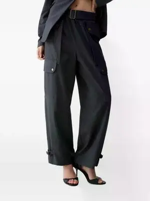 Liu Jo Flannel Cargo Pants With Belted Waist