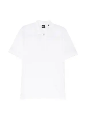 BOSS Front Zip-fastening Polo Shirt - White