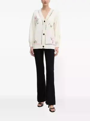 NEVER FULLY DRESSED Embroidered Motif Cardigan