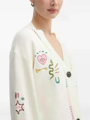 NEVER FULLY DRESSED Embroidered Motif Cardigan
