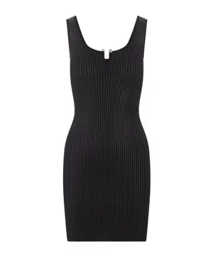 Philipp Plein Ribbed Knit Mini Dress With Skull Detail