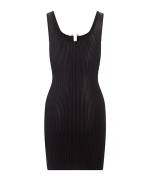 Philipp Plein Ribbed Knit Mini Dress With Skull Detail