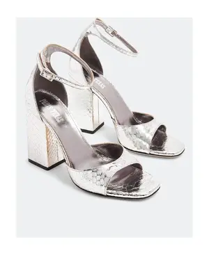 Paris Texas Fiona 100mm Metallic-finish Sandals