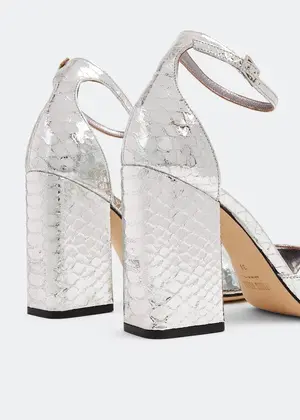 Paris Texas Fiona 100mm Metallic-finish Sandals