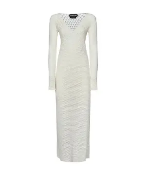 TOM FORD V-neck Pointelle-knit Maxi Dress