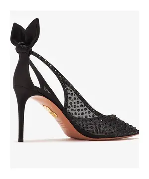 AQUAZZURA Pointed Toe Embellished Bow Detail High Heel Pumps