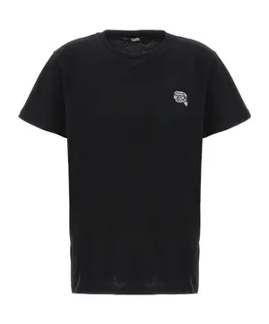 Karl Lagerfeld Ikonik 2.0 Glitter Crewneck T-shirt - Black