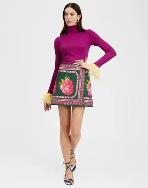 La DoubleJ Graphic-print Wrap Miniskirt