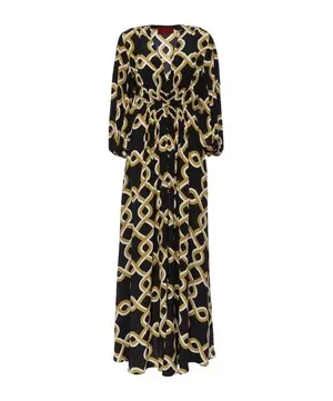 La DoubleJ Long Camerino Dress With Ruffled Embellishments