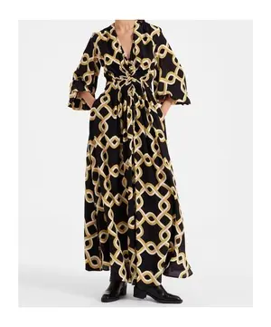 La DoubleJ Long Camerino Dress With Ruffled Embellishments