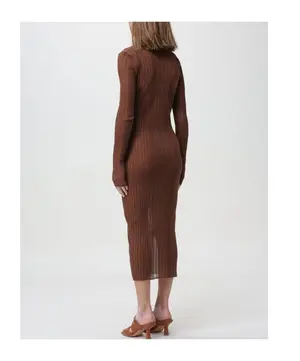 Pinko Ribbed Button-up Midi Dress