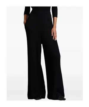 Polo Ralph Lauren Cable-knit Wide-leg Trousers - Black
