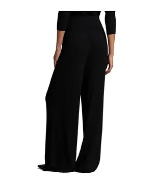 Polo Ralph Lauren Cable-knit Wide-leg Trousers - Black