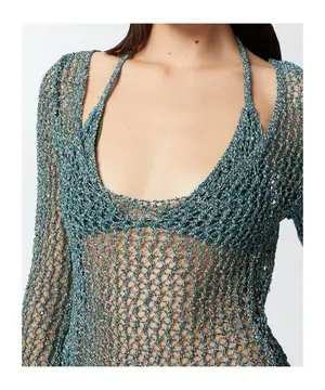 Pinko Halterneck Triangle-cup Knitted Top
