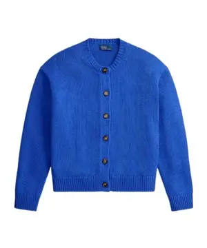 Polo Ralph Lauren Round Neck Button-up Cardigan - Blue