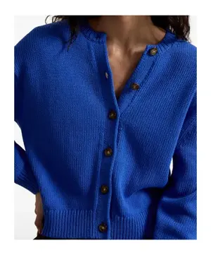 Polo Ralph Lauren Round Neck Button-up Cardigan - Blue