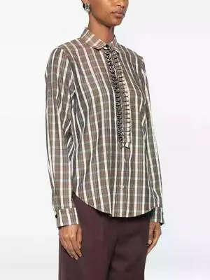 FORTE_FORTE Ruffled Check Shirt