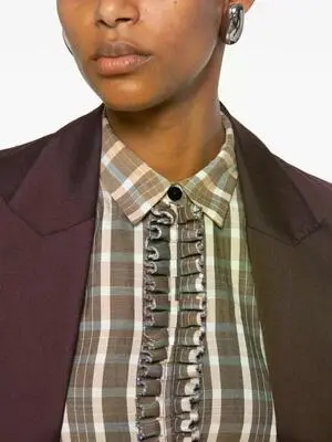FORTE_FORTE Ruffled Check Shirt