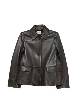 TOTÊME Collared Grained-leather Jacket