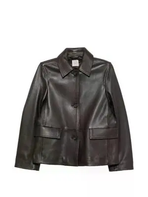 TOTEME Collared Grained-leather Jacket