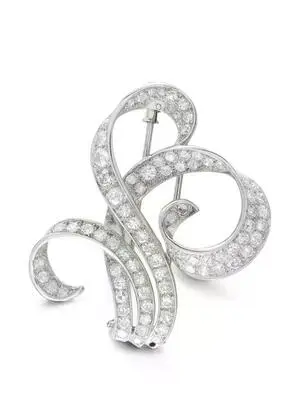 LB EXCLUSIVE Diamond Swirling Ribbon Brooch