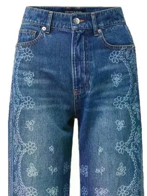 Veronica Beard Taylor Laser-print Jeans