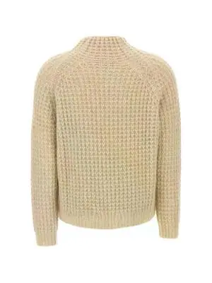 Hemisphere Open-knit Mock-neck Sweater