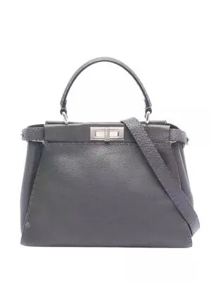 Fendi 2000-2010 Medium Calfskin Peekaboo Iconic Satchel - Grey