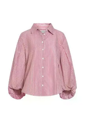 Tanya Taylor Marina Stripe-print Shirt - Red