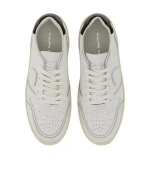 Philippe Model Low Top Sneakers With Perforated Details And Logo