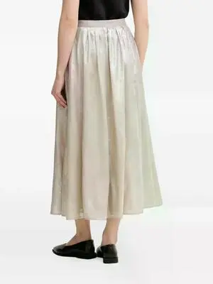 OUI Metallic-effect Pleated Midi Skirt