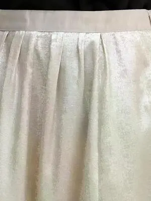 OUI Metallic-effect Pleated Midi Skirt