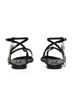 Dolce & Gabbana Dolce Gabbana Padlock Chain-link Flat Sandals