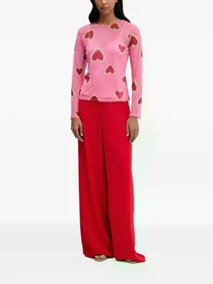 NEVER FULLY DRESSED Heart-print Mesh T-shirt