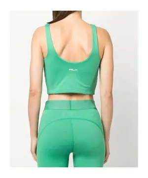 Polo Ralph Lauren Scoop Neck Cropped Tank Top With Rear Logo Print
