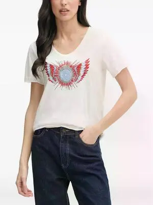 MOS MOSH Romi Embellished Graphic-print T-shirt - White