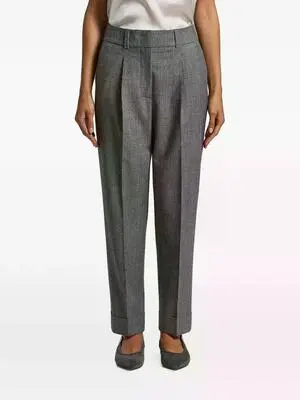 Peserico Pleated Turn-up Trousers - Grey