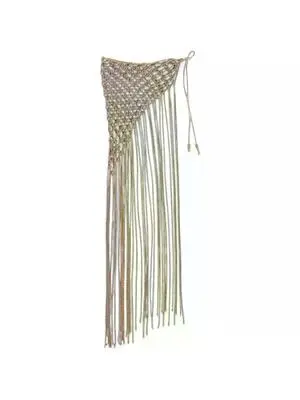 HIBOURAMA Crystal Embellished Fringed Belt