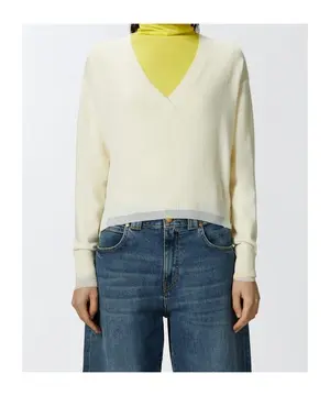 Pinko Contrasting-trim V-neck Jumper