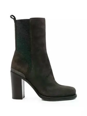 Brunello Cucinelli Monili-trim Suede Ankle Boots