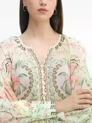 MOS MOSH Wylde Floral-print Balloon-sleeve Blouse