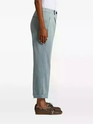 Peserico Pleated Turn-up Trousers - Blue