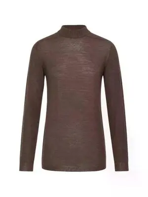 Rick Owens Ribbed High-neck Sweater - Brown