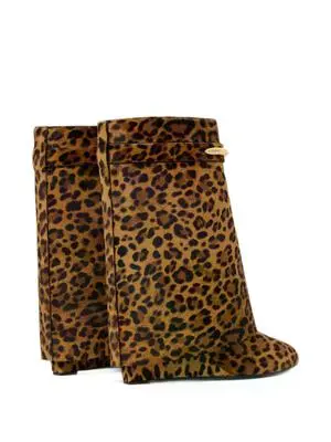 Givenchy Shark Pinch Leopard-print Ankle Boots - Brown