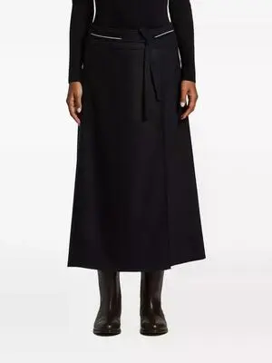 Peserico Wrap-style Belted Midi Skirt