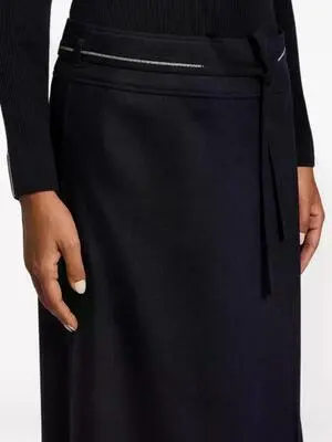 Peserico Wrap-style Belted Midi Skirt
