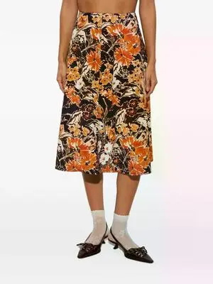 Marni Floral-print Midi Skirt