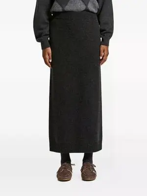 Peserico Knitted Ribbed-trim Midi Skirt