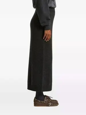 Peserico Knitted Ribbed-trim Midi Skirt